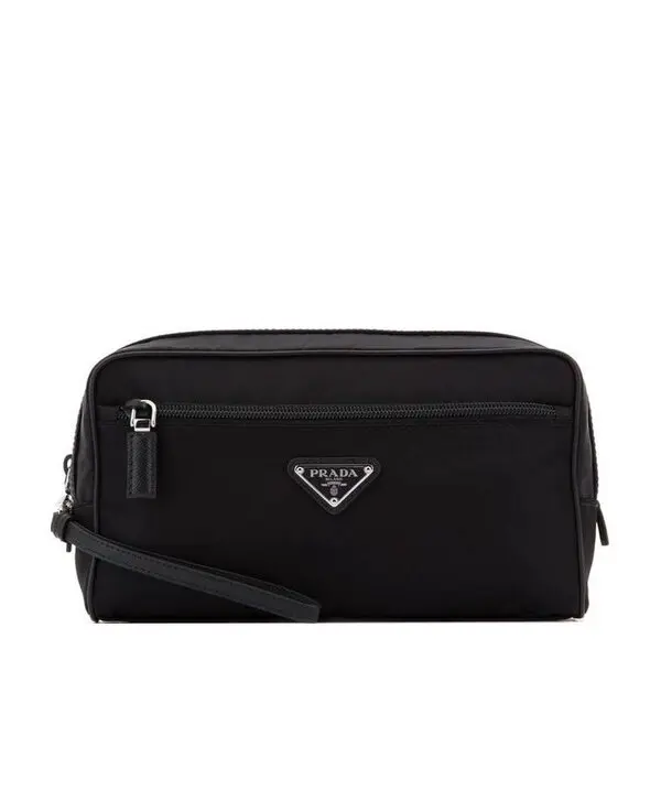 Prada Logo Sign Wash Bag - Black