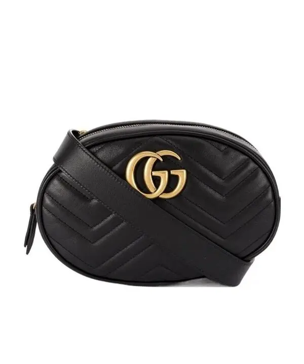 Gucci Gg Marmont Quilted Belt Bag - Black
