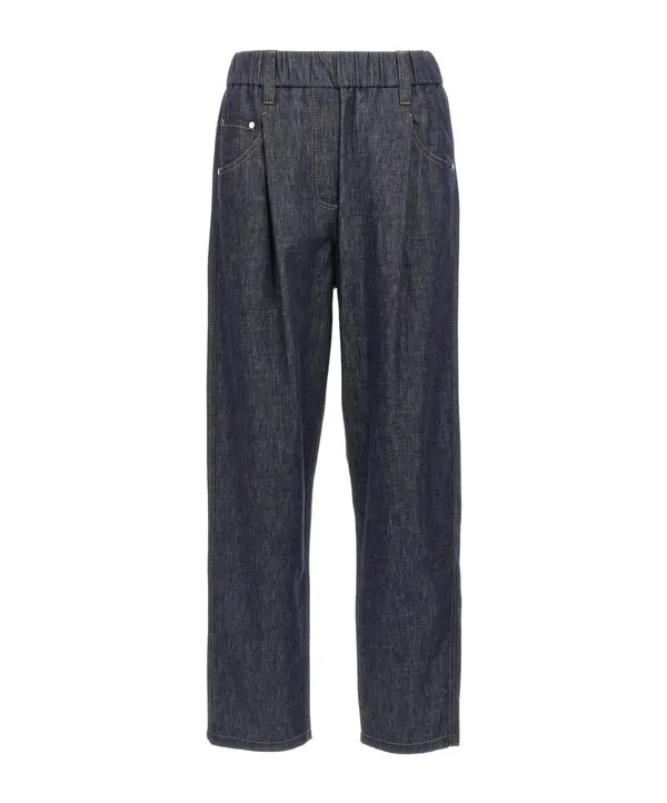 Brunello Cucinelli Elasticated Waistband Straight-leg Jeans