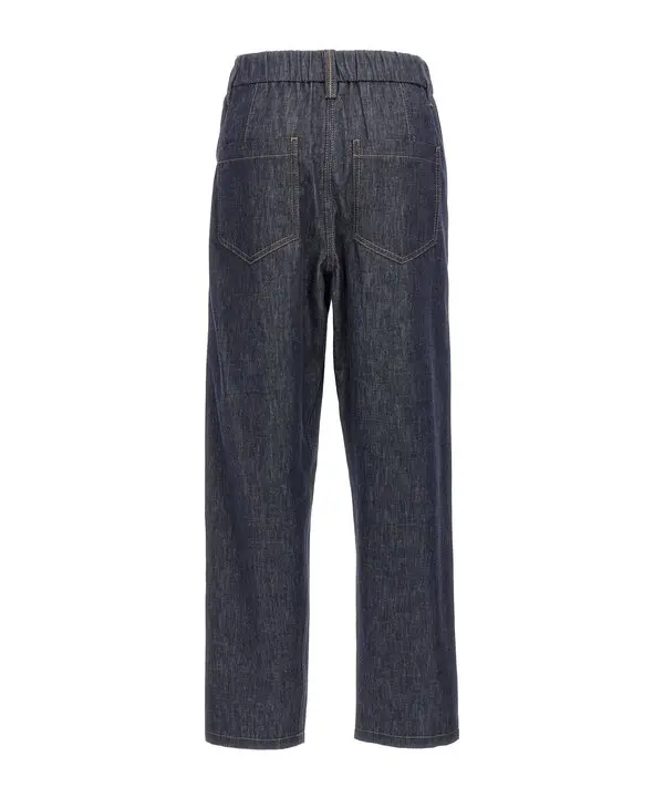 Brunello Cucinelli Elasticated Waistband Straight-leg Jeans