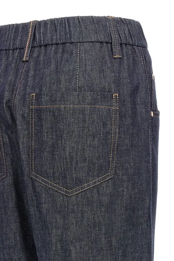 Brunello Cucinelli Elasticated Waistband Straight-leg Jeans
