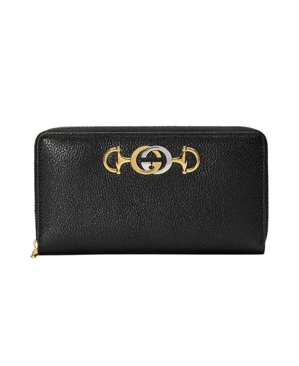 Gucci Zumi Textured Long Wallet - Black