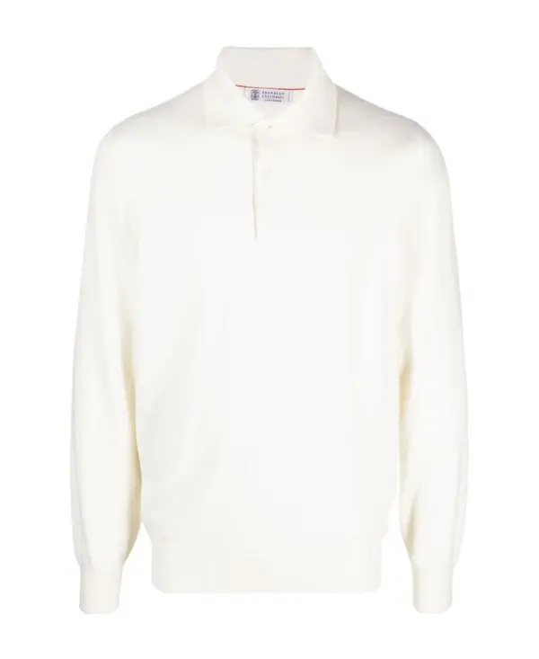 Brunello Cucinelli Long-sleeved Knitted Polo Shirt