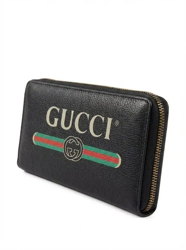 Gucci Logo Zip Around Wallet - Black