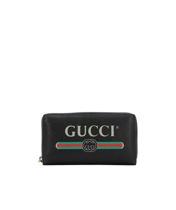 Gucci Logo Zip Around Wallet - Black