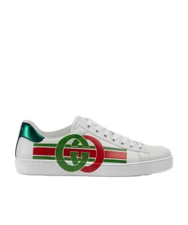 Gucci Gg Print Ace Sneakers - Gray