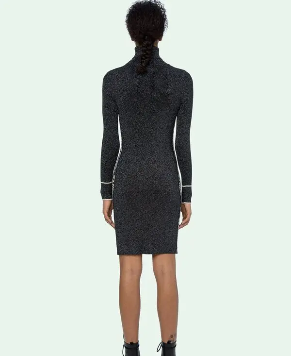 Off-White Logo Stripe Knitted Dress