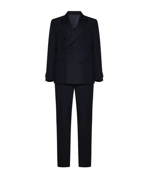 LARDINI Double-breasted Wool-blend Suit