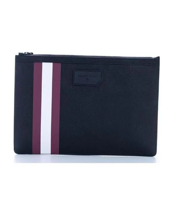 Bally Stripe Detail Clutch Bag - Black