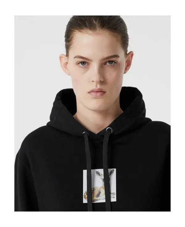 Burberry Oversized Deer Print Hoodie