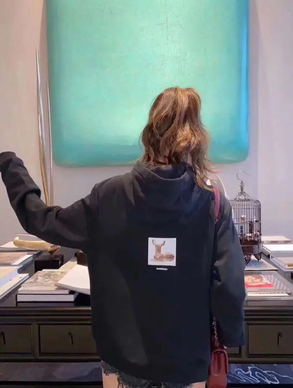 Burberry Oversized Deer Print Hoodie
