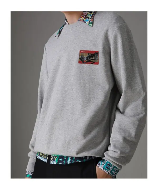 Burberry Long-sleeved Crew Neck Sweater With Printed Logo Detail