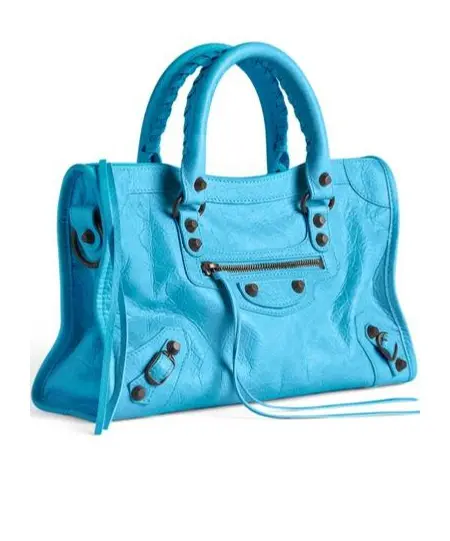 Balenciaga Le City Bag Small In Bleu Cyan