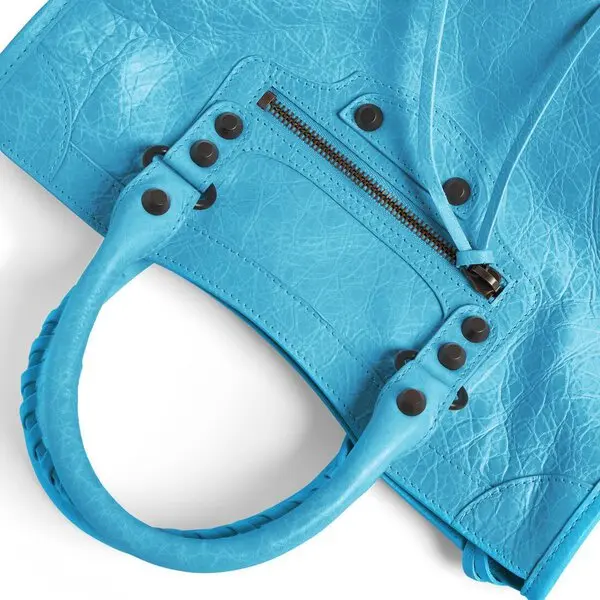 Balenciaga Le City Bag Small In Bleu Cyan