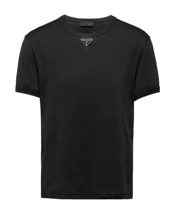 Prada Triangle Logo Crewneck T-shirt