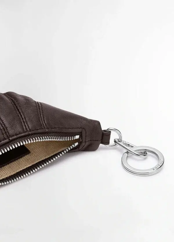 LEMAIRE Zipped Mini Croissant Keyring - Dark Chocolate