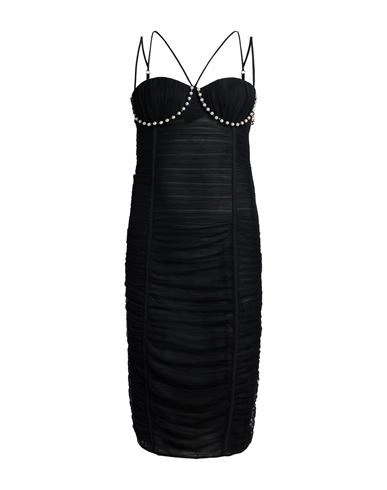 Elisabetta Franchi Lime Polyamide Midi Dress - Black