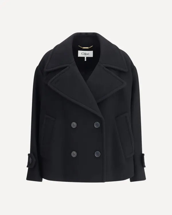 Chloé Oversized Short Coat - Black