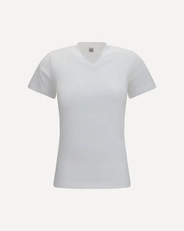 TOTEME V-neck Cotton Jersey T-shirt - White