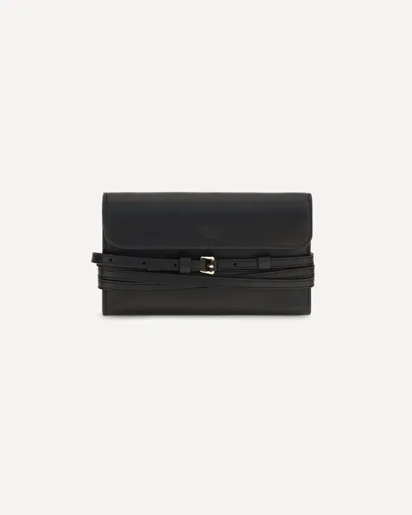 Moschino Leather Wallet With Buckle Detail