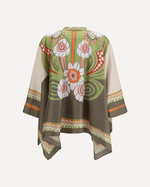 La DoubleJ Printed Silk Scarf Shirt