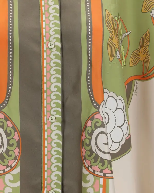 La DoubleJ Printed Silk Scarf Shirt
