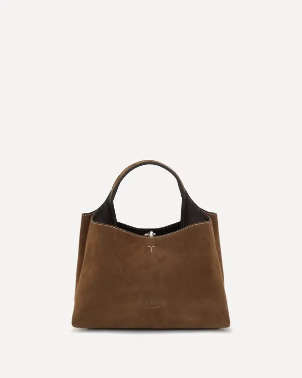TOD'S Suede Handbag With T Timeless Detail