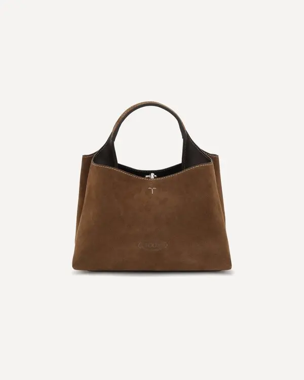 TOD'S Suede Handbag With T Timeless Detail