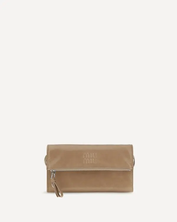 Miu Miu Leather Pouch - Beige
