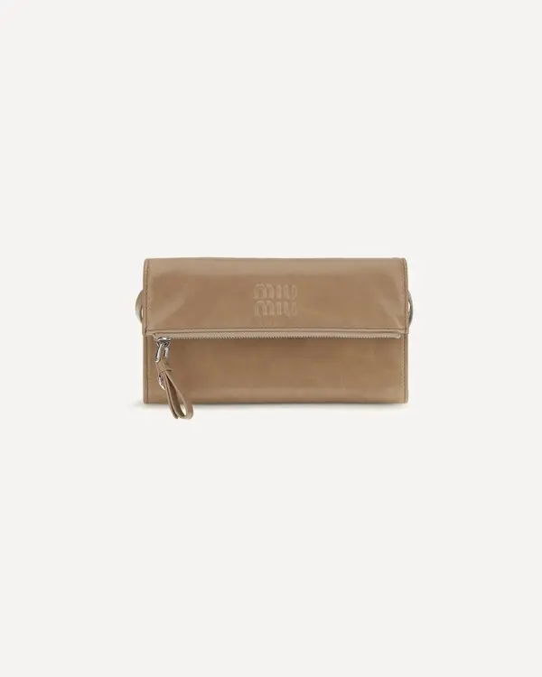 Miu Miu Leather Pouch - Beige