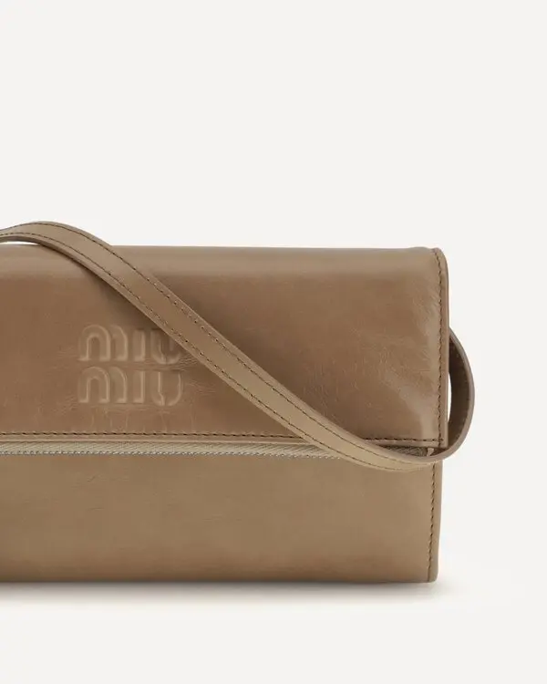 Miu Miu Leather Pouch - Beige