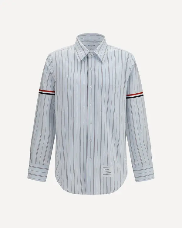 Thom Browne Fine-striped Grosgrain Poplin Shirt