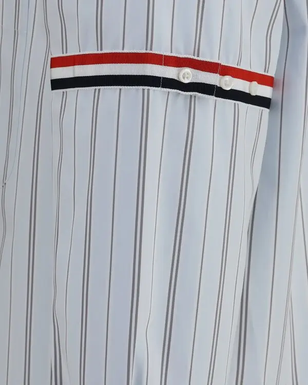 Thom Browne Fine-striped Grosgrain Poplin Shirt