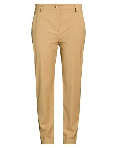MANILA GRACE Polyester, Viscose, Wool, Elastane Straight-leg Pants - Camel