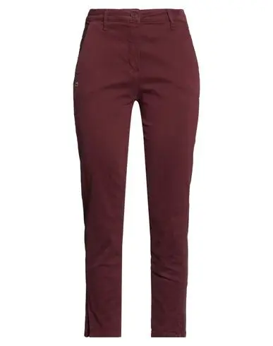 MANILA GRACE Pants Burgundy Size Cotton, Elastane