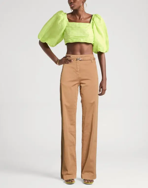 MANILA GRACE Pants Camel Size Cotton, Elastane