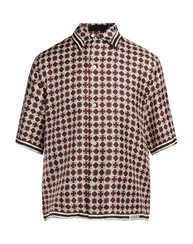Amiri Shirt Size Silk - Chocolate Brown