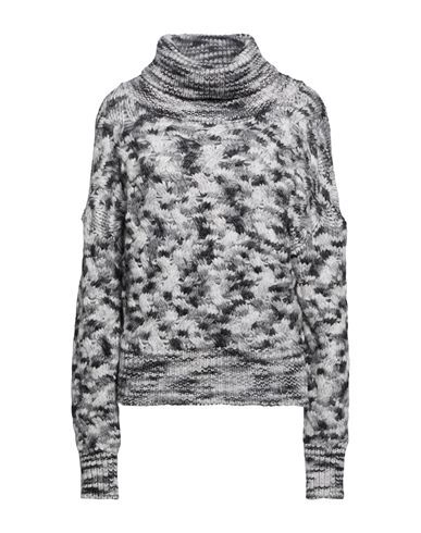 MANILA GRACE Turtleneck Cable-knit Sweater - Light Grey