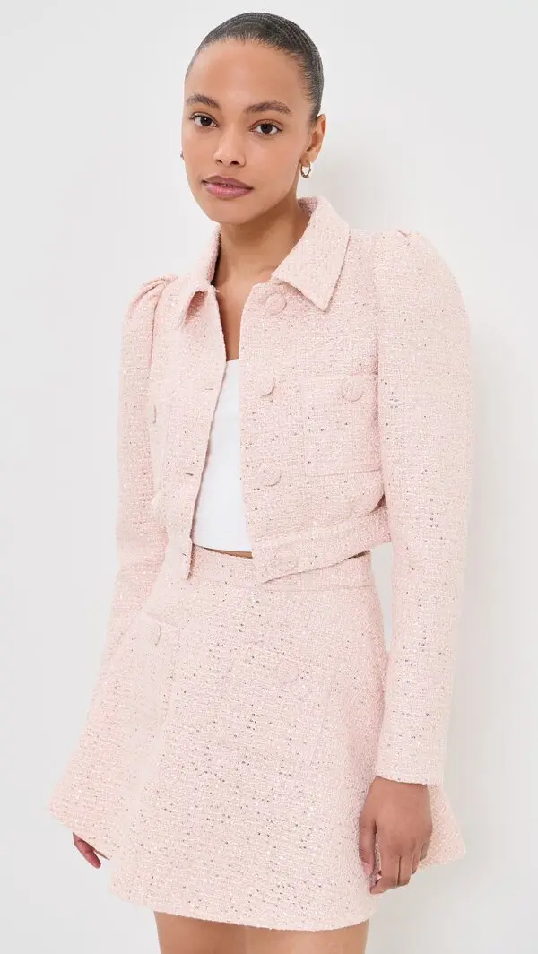 Bardot Bennett Bouclé Jacket With Sequin Embellishments