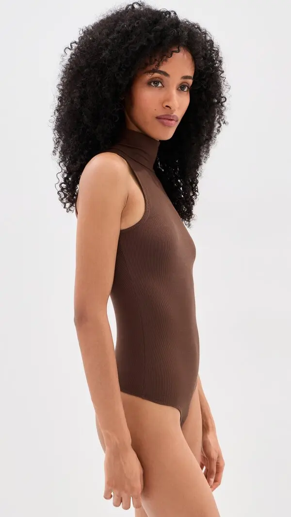 LE BOP Carolyn Thong Bodysuit - Chocolate
