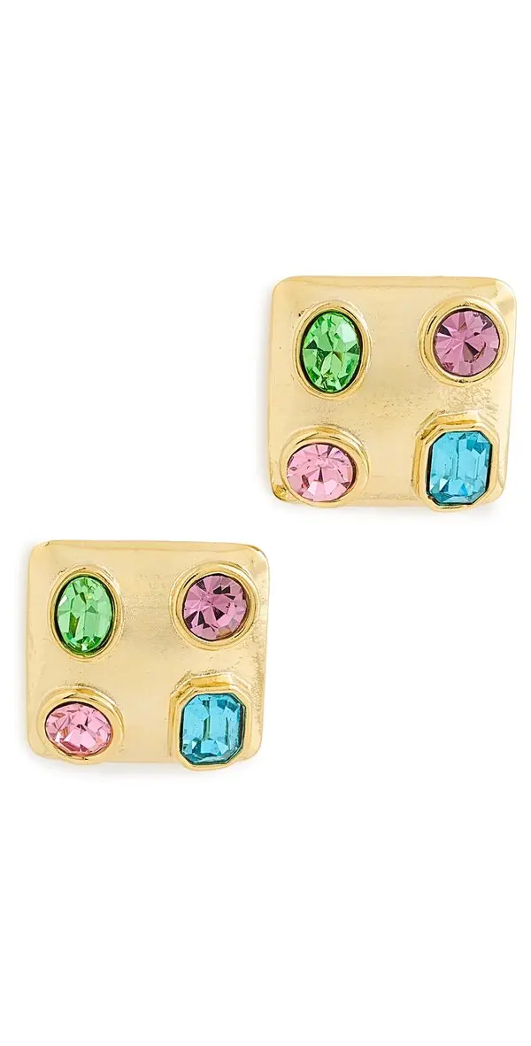 KENNETH JAY LANE Stones Square Earrings