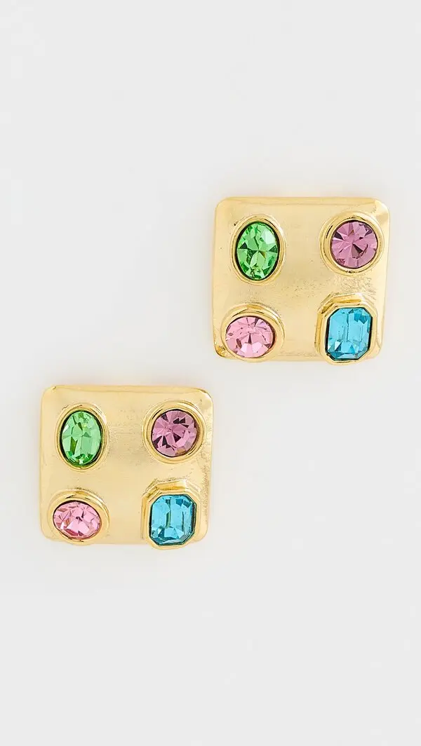KENNETH JAY LANE Stones Square Earrings