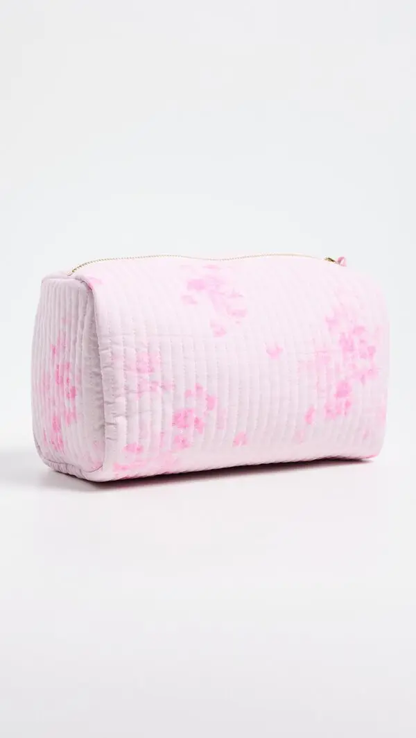 LoveShackFancy Octavia Quilted Pouch With Bow Embroidery