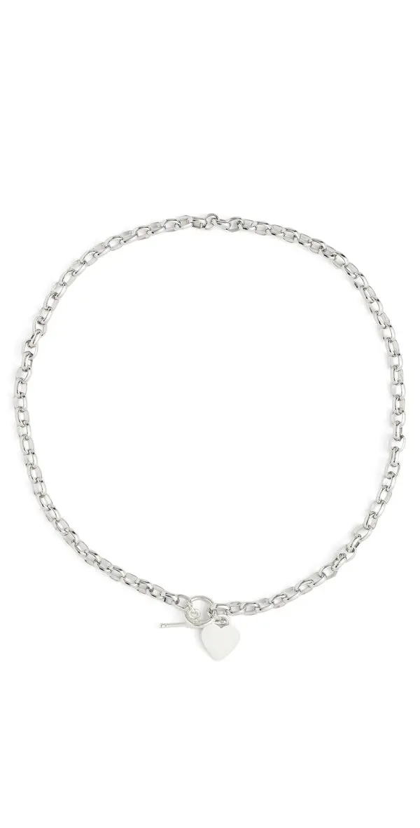 Shashi Heart Charm Necklace - Silver