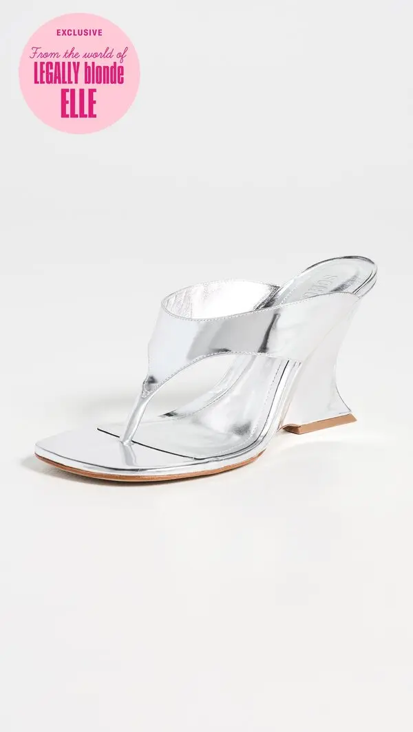 Schutz Maya Thong Wedge Sandals - Prata