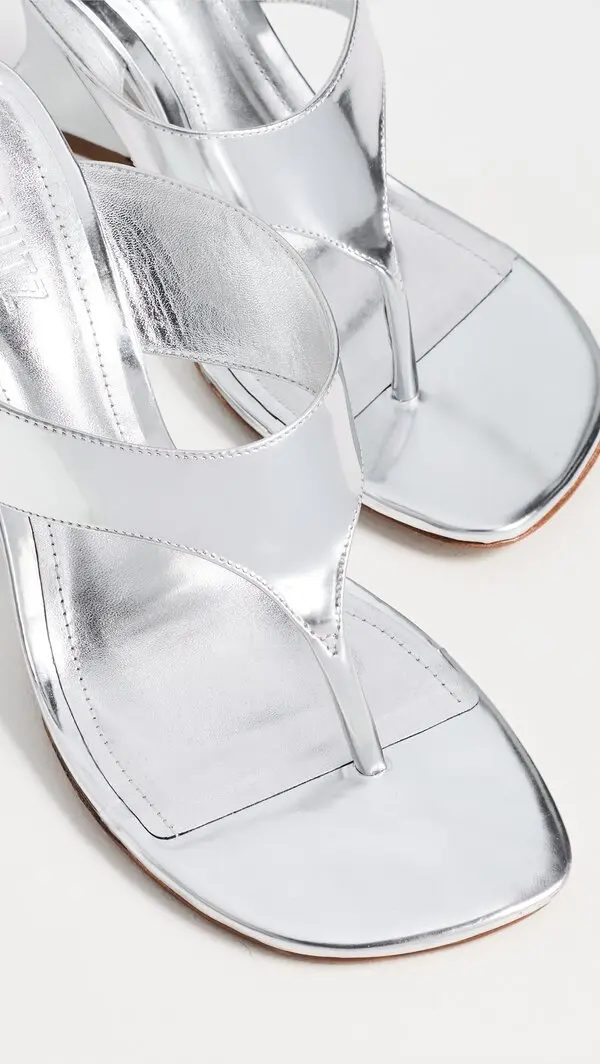 Schutz Maya Thong Wedge Sandals - Prata
