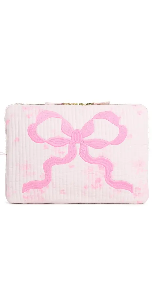 LoveShackFancy Bow Detail Laptop Sleeve - Blushing Blonde