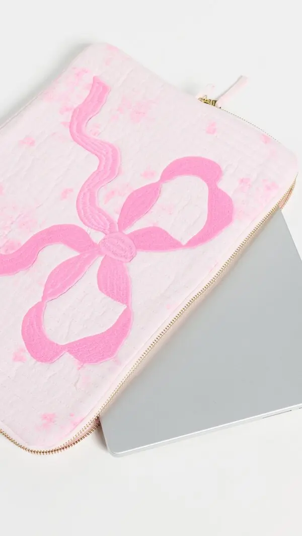 LoveShackFancy Bow Detail Laptop Sleeve