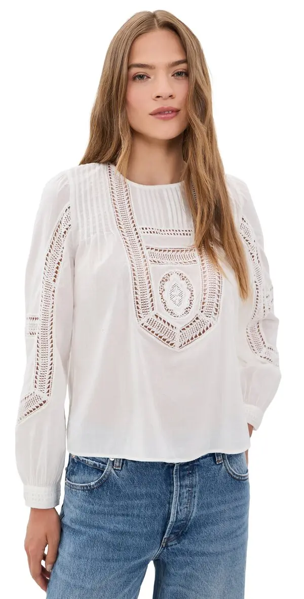 Ulla Johnson Marlowe Long Sleeve Cotton Top