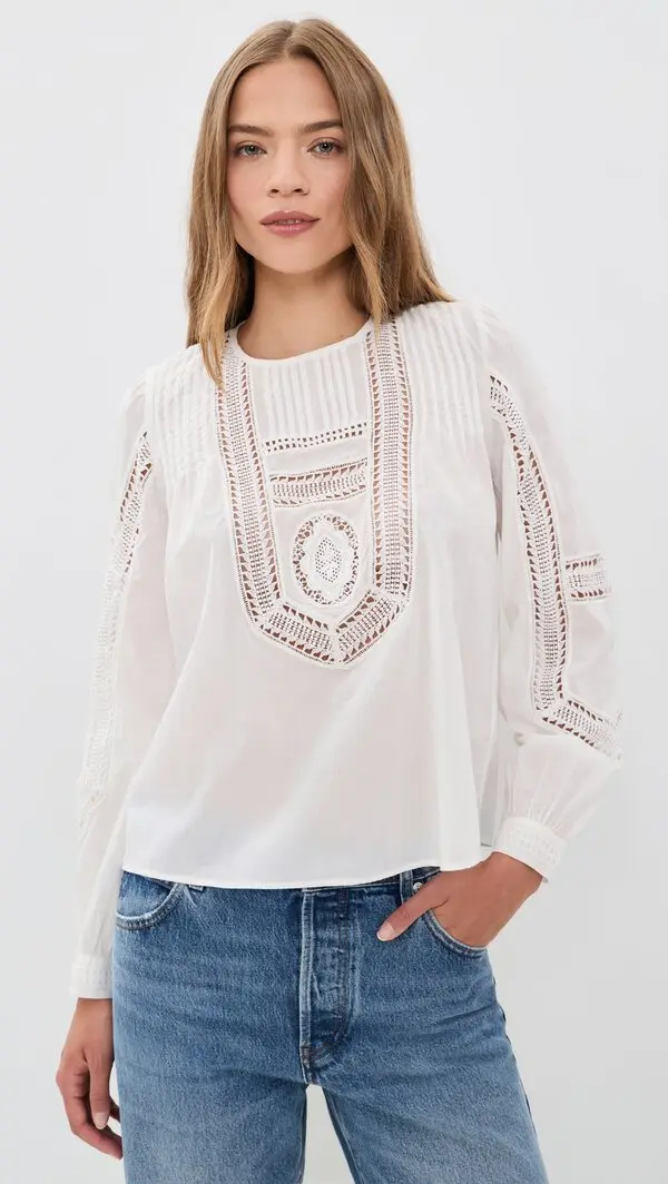 Ulla Johnson Marlowe Long Sleeve Cotton Top